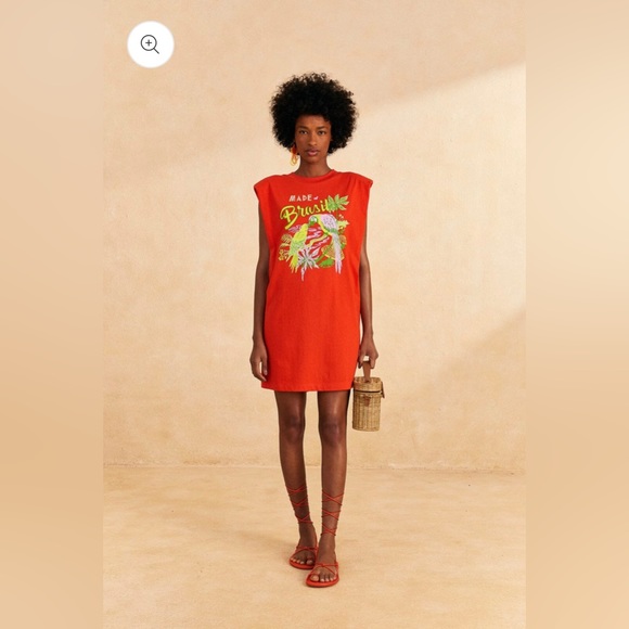 FARM Rio | Dresses | Farm Rio Red Brasil Mini Tshirt Dress | Poshmark